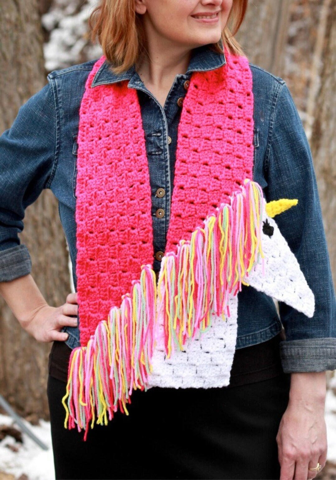 Crochet Scarf Unicorn Scarf Pattern, Unicorn C2c Scarf Crochet Pattern ...