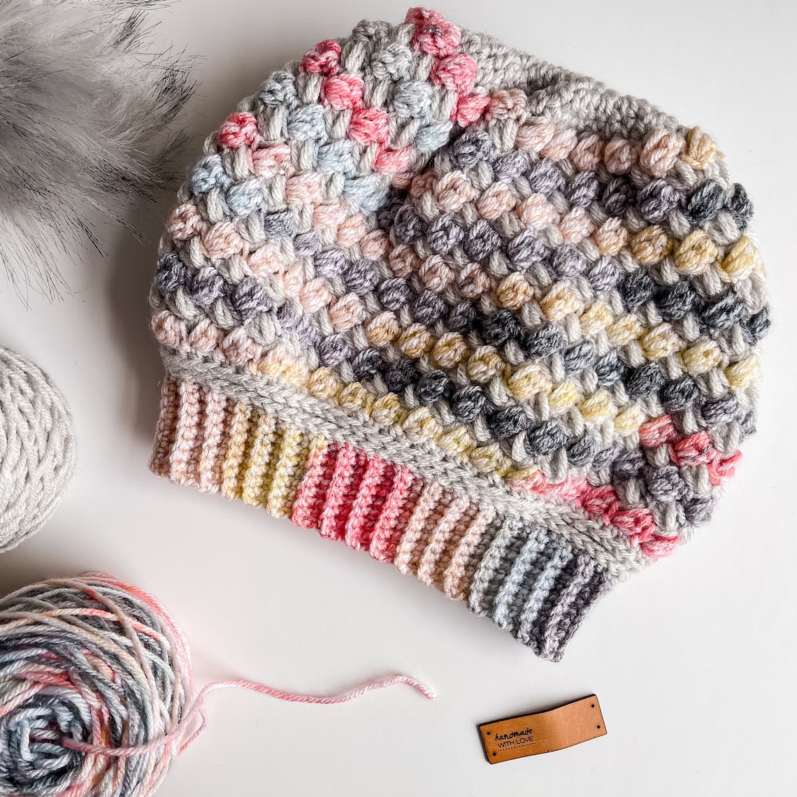 Crochet Modern Puff Stitch Hat Pattern PDF Instant Download - Etsy