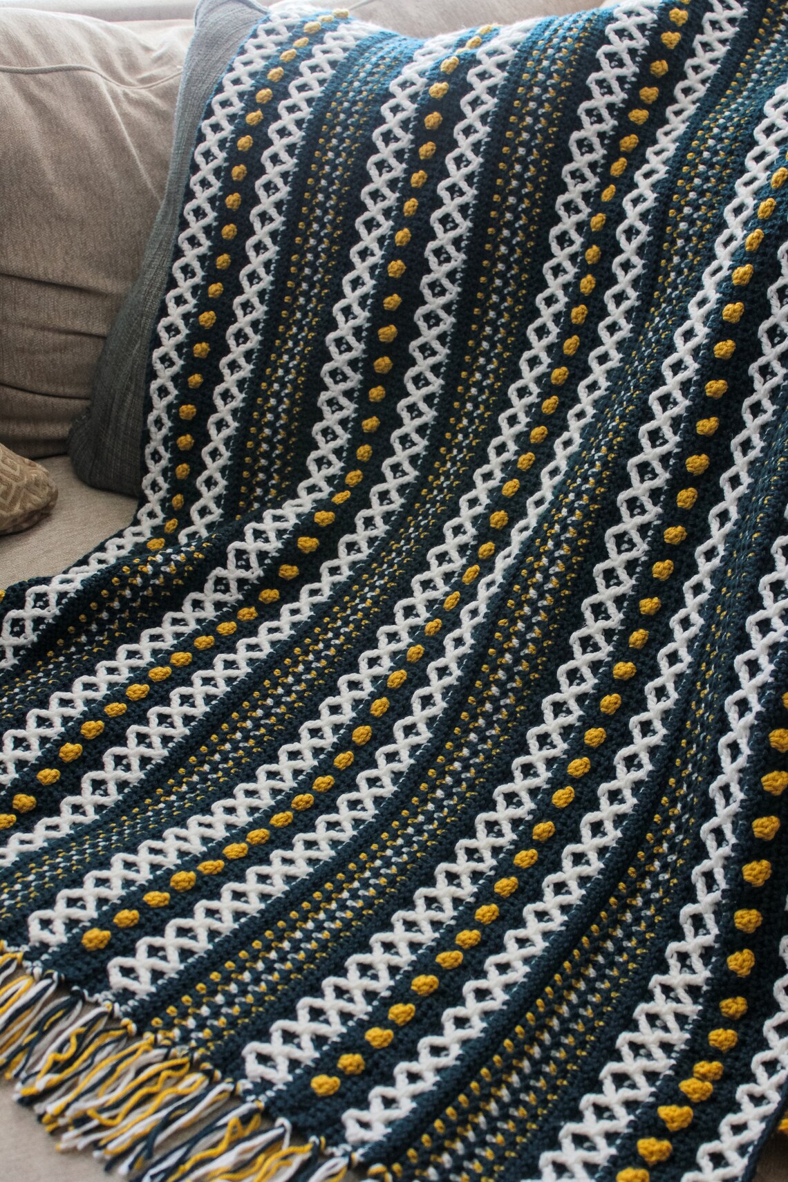 Crochet Modern Textured Blanket Pattern, Modern Cozy Crochet Throw ...