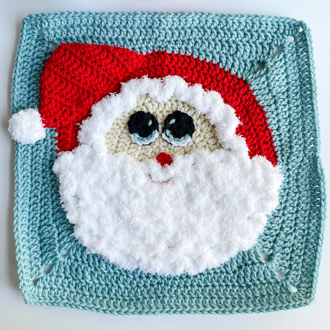 Santa Christmas Granny Square Crochet Pattern PDF: 3D Fuzzy Santa - Etsy
