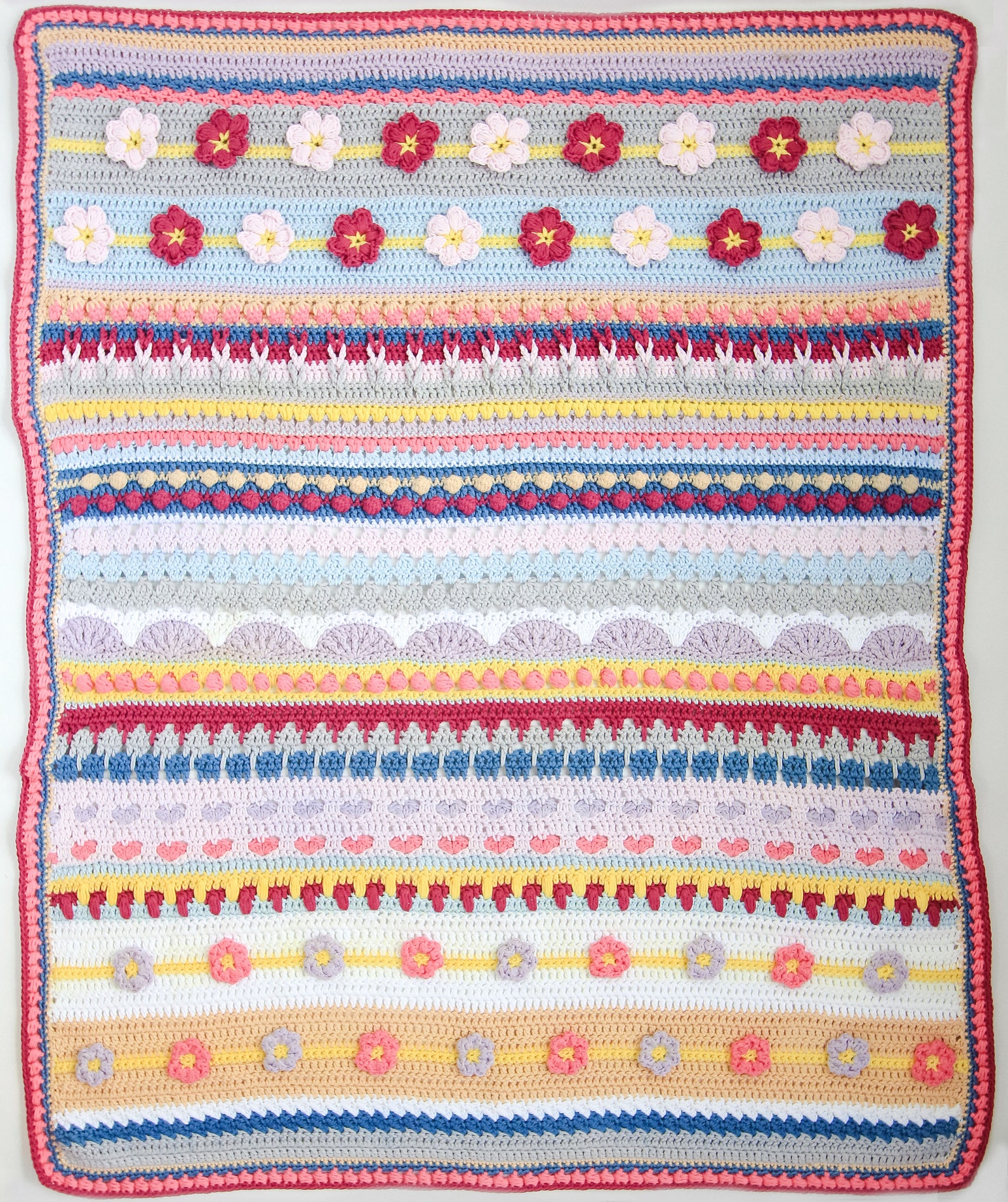 Crochet Spring Stitch Sampler Blanket Pattern, Modern Stitch Sampler ...