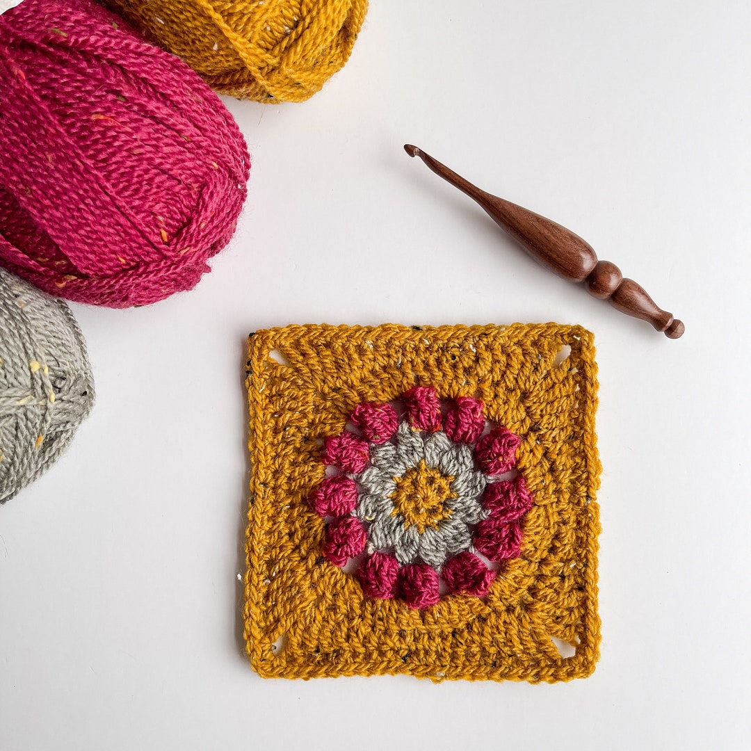 Crochet Flower Square Pattern, Crochet Flower 6" Square Pattern ...