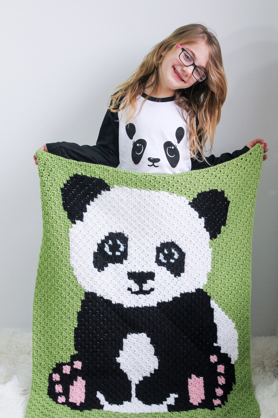 Crochet Panda C2C Graph Blanket Pattern, Panda Crochet Blanket, Crochet ...