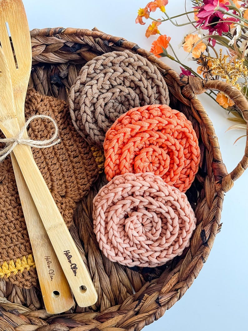 Crochet Dish Scrubber Pattern Pot Scrubbie Double Thick Scrubber ...