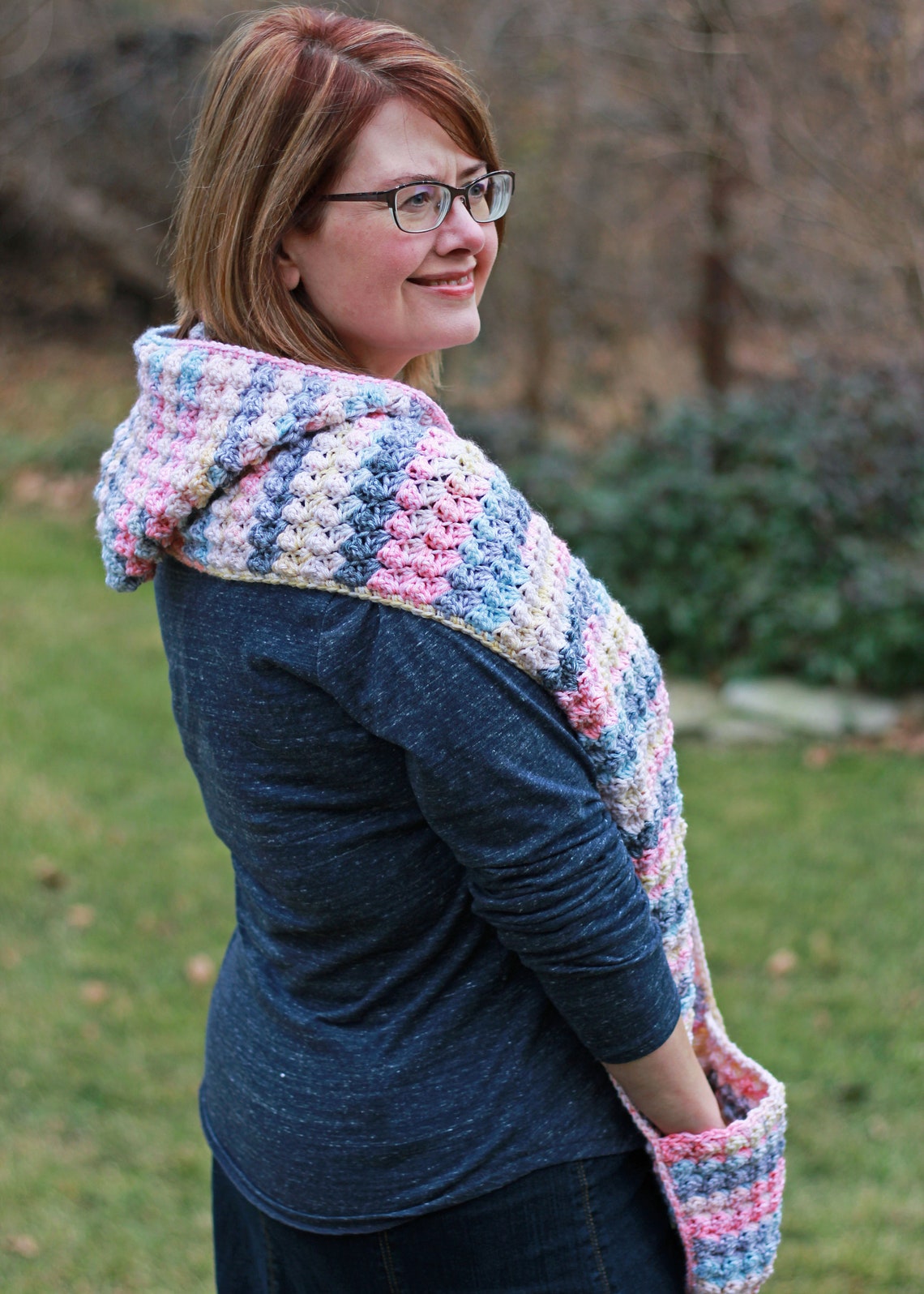 Crochet Pocket Scarf With Hood Pattern PDF Instant Download | Etsy