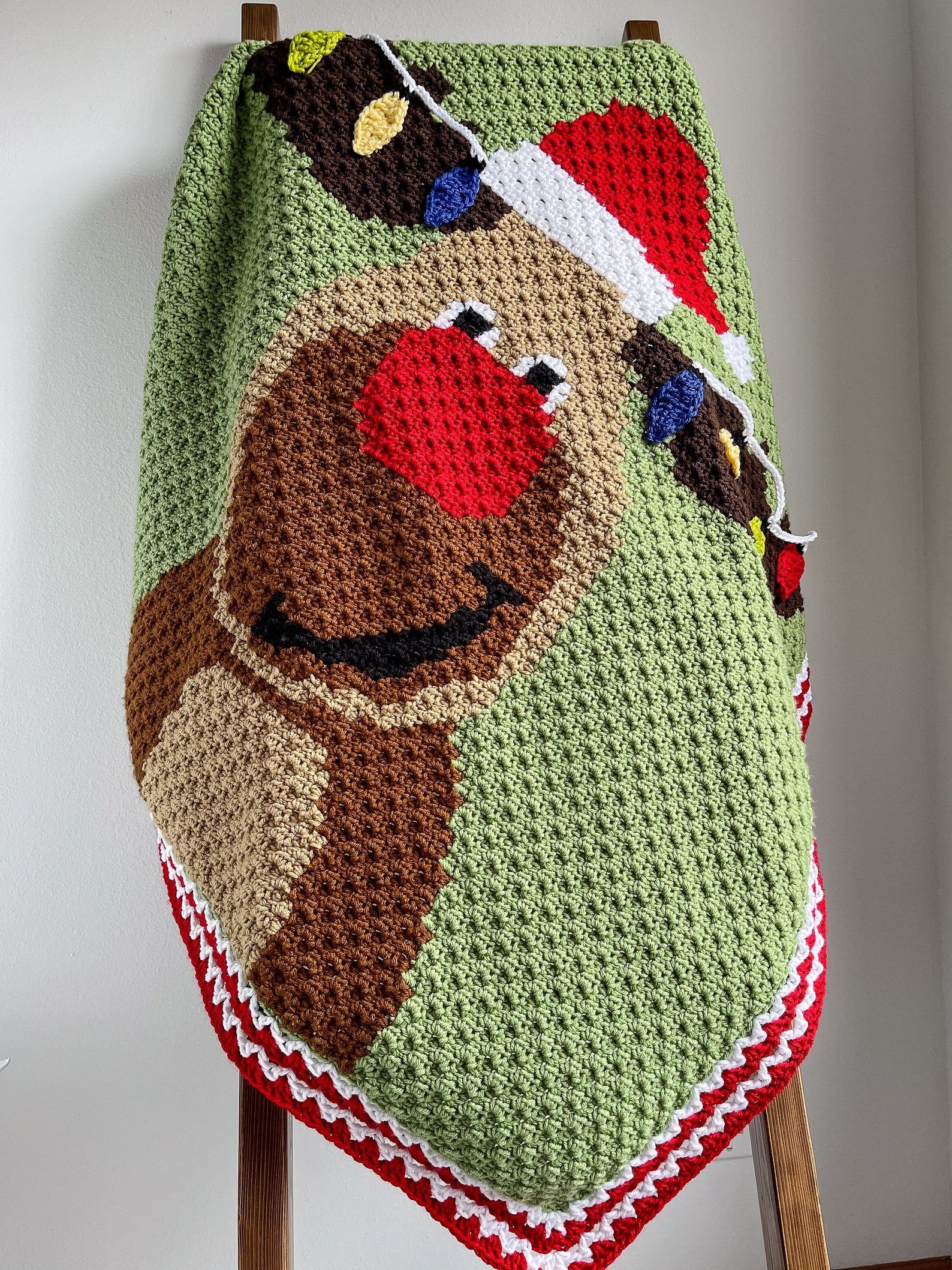 Crochet Christmas Moose C2C Graph Blanket Pattern, Merry Christmas ...