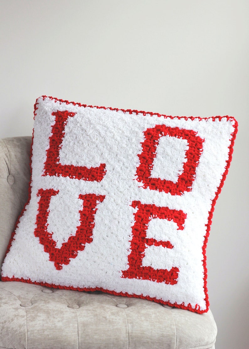 Crochet Love C2C Graph Pillow Pattern PDF Instant Download - Etsy