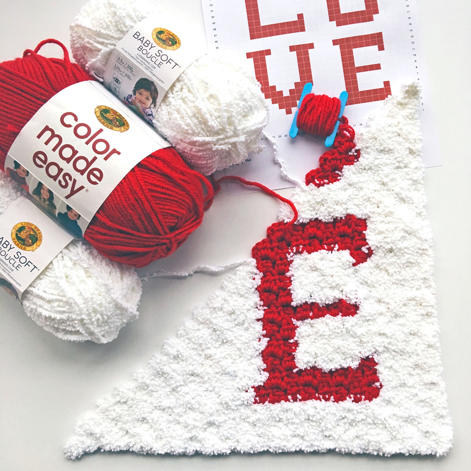 Crochet Love C2C Graph Pillow Pattern, Valentine's Day LOVE Crochet ...