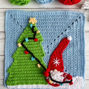 Christmas Gnome Square Crochet Blanket Pattern, Scandinavian Gnome ...