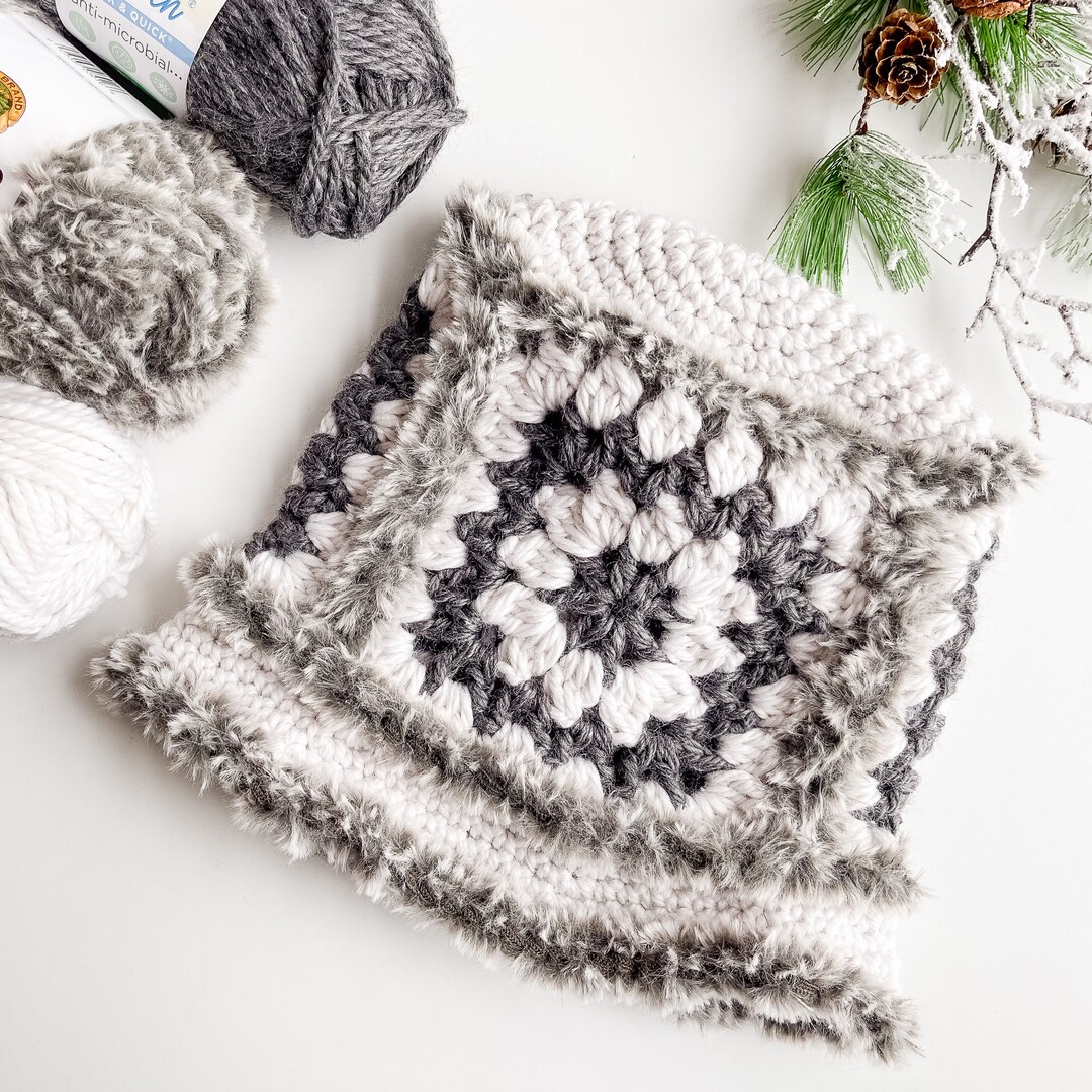 Crochet Granny Square Bucket Hat Pattern, Crochet Granny Square Bucket ...