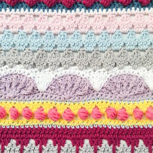 Crochet Spring Stitch Sampler Blanket Pattern, Modern Stitch Sampler ...