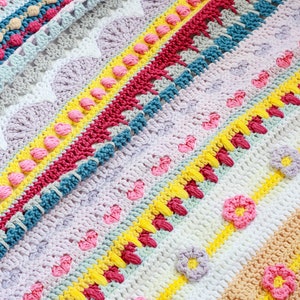 Crochet Spring Stitch Sampler Blanket Pattern, Modern Stitch Sampler ...