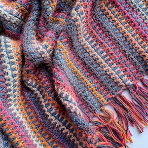 Crochet Pattern Woven Blanket Pattern, Easy Crochet Blanket in Double ...