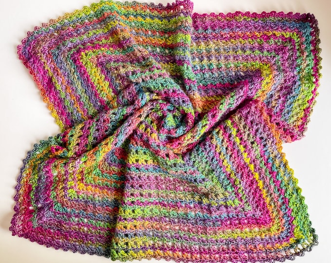 Crochet Pattern Square Woven Blanket Pattern, Easy Crochet Blanket ...