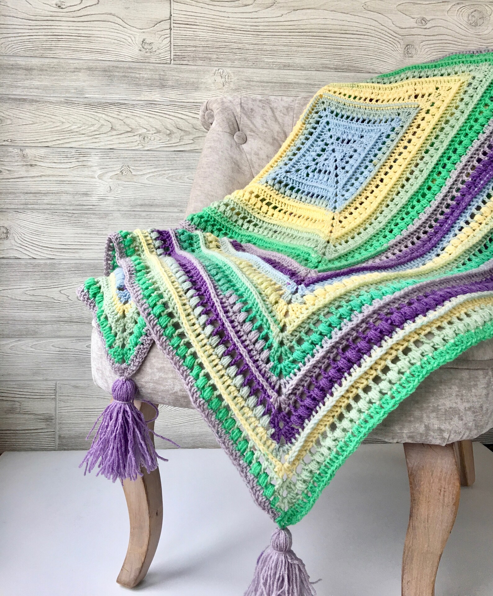 Crochet Pattern Modern Puff Stitch Blanket Pattern PDF - Etsy