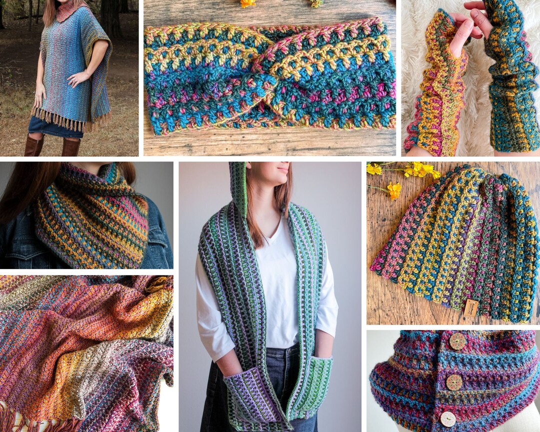 Crochet Pattern Bundle | Set of Textured Fashion Accessories + Crochet ...