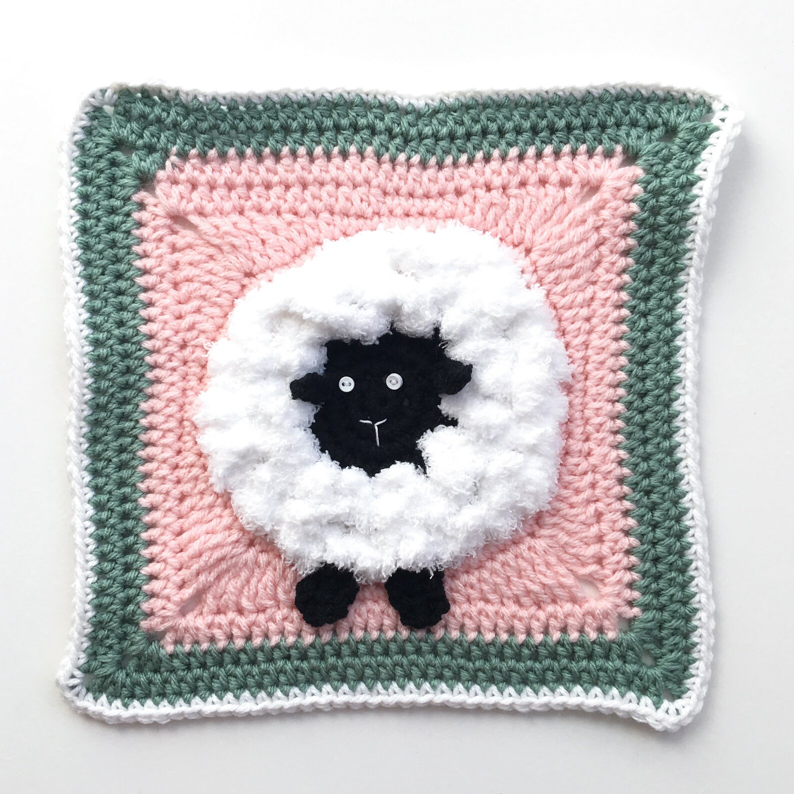 Crochet Sheep Lamb Granny Square Blanket Pattern, Crochet Lamb Easter ...