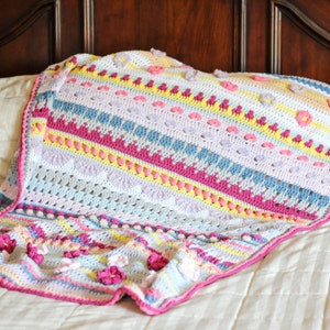 Crochet Spring Stitch Sampler Blanket Pattern, Modern Stitch Sampler ...