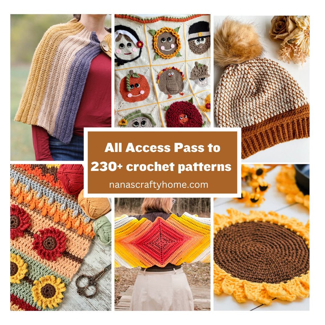 Crochet All Access Pass - 230 + Crochet Pattern Bundle of Nana's Crafty ...
