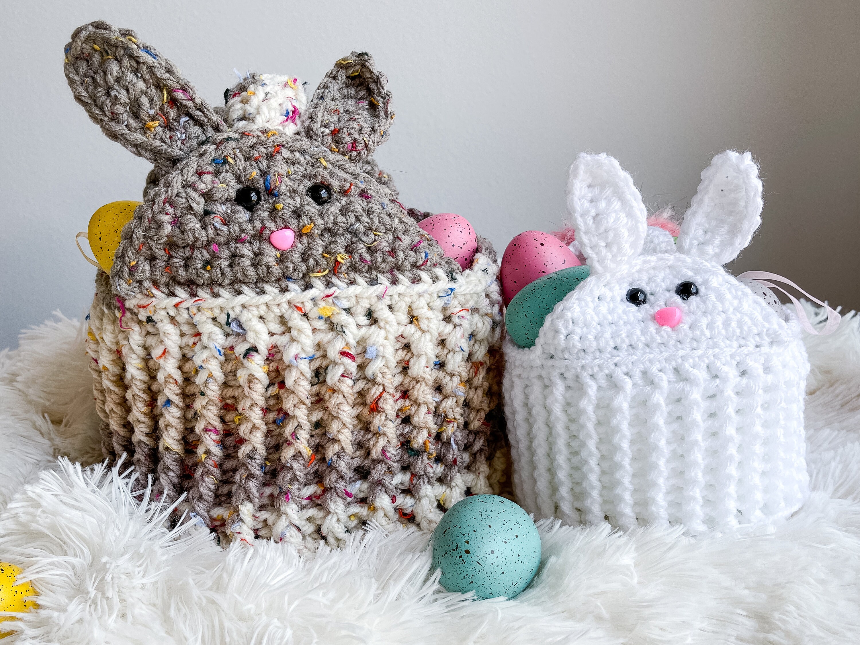 Crochet Bunny Basket Easter Basket Crochet Pattern PDF - Etsy