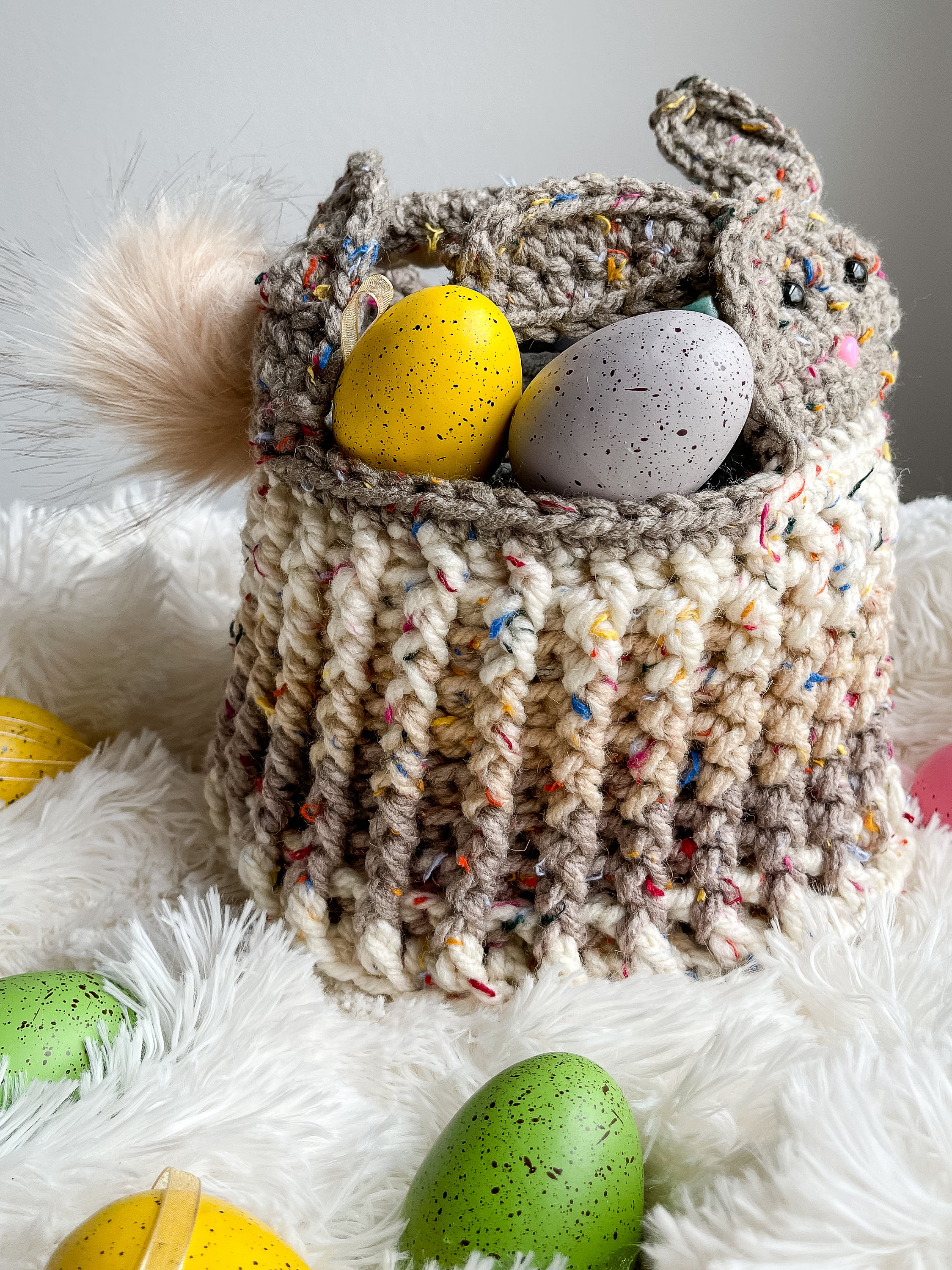 Crochet Bunny Basket Easter Basket Crochet Pattern PDF - Etsy