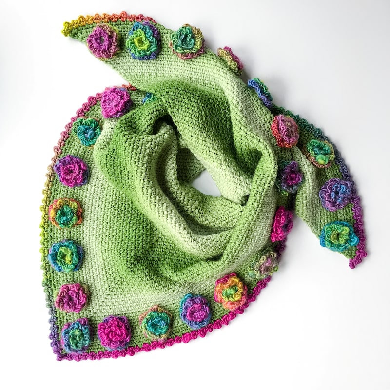 Crochet Flower Scarf Pattern - Etsy