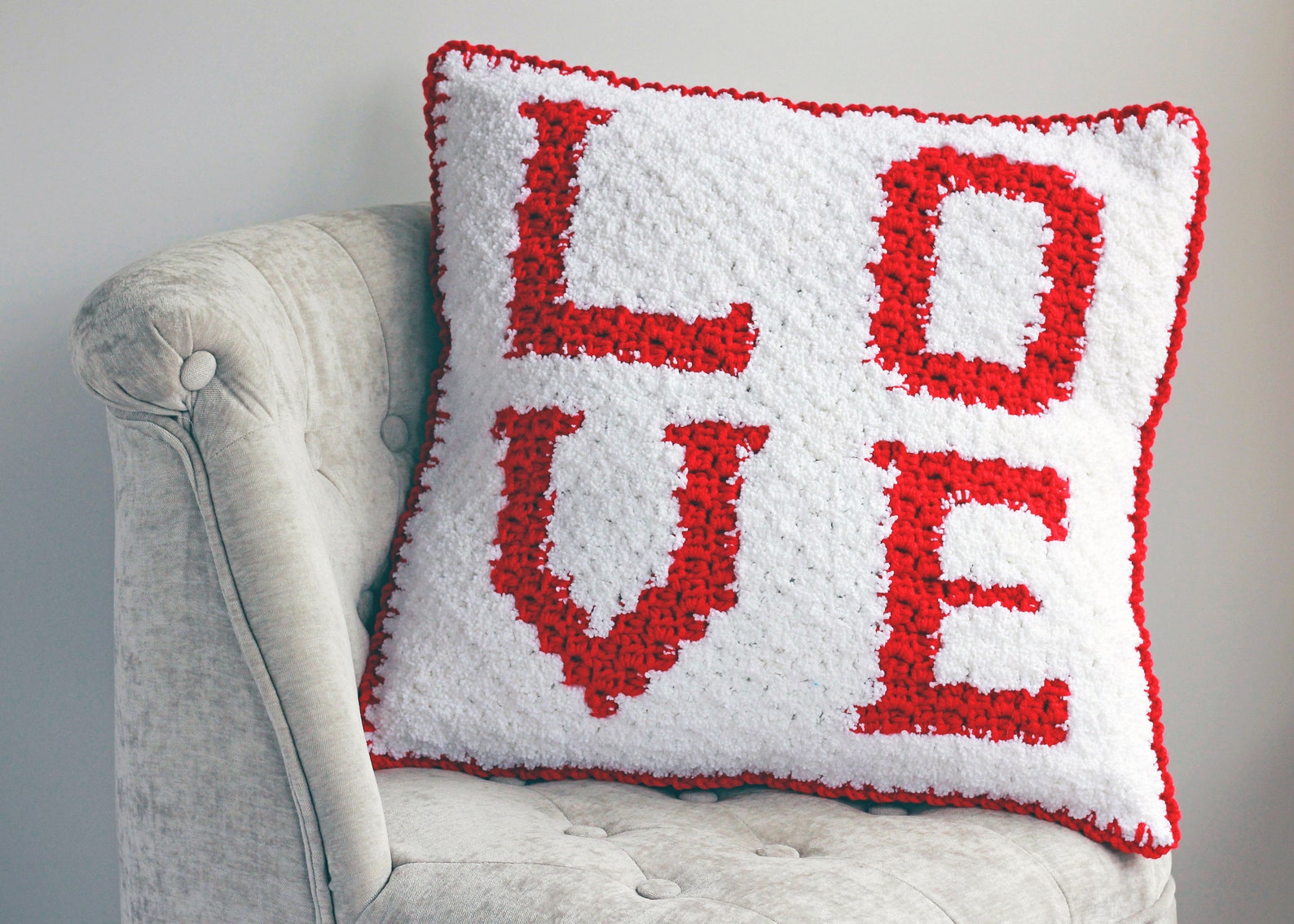 Crochet Love C2C Graph Pillow Pattern, Valentine's Day LOVE Crochet ...