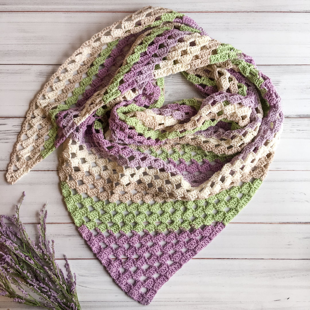 Beginner Lacy Triangle C2C Crochet Stitch Scarf Pattern, Unique Corner ...