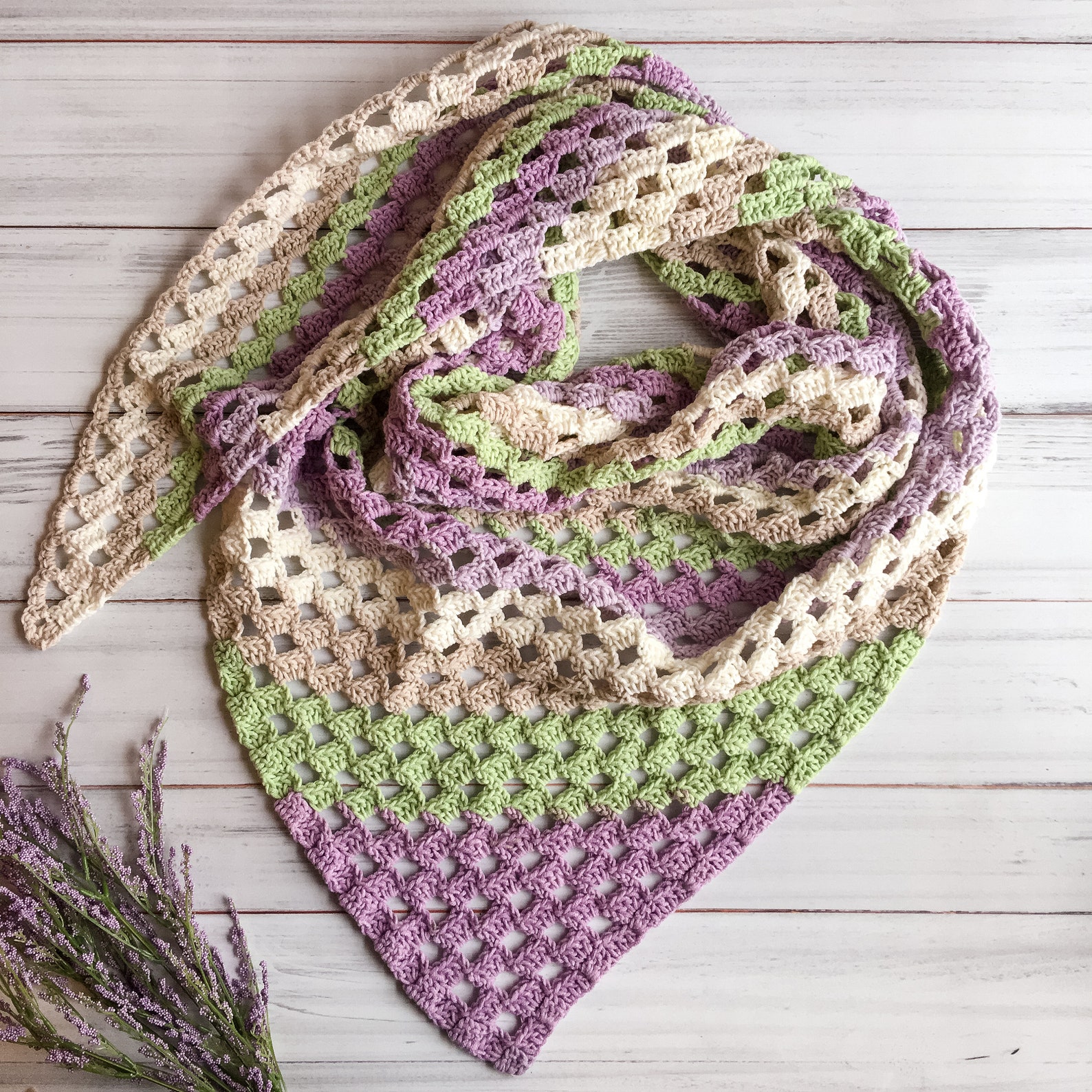 Beginner Lacy Triangle C2C Crochet Stitch Scarf Pattern, Unique Corner ...