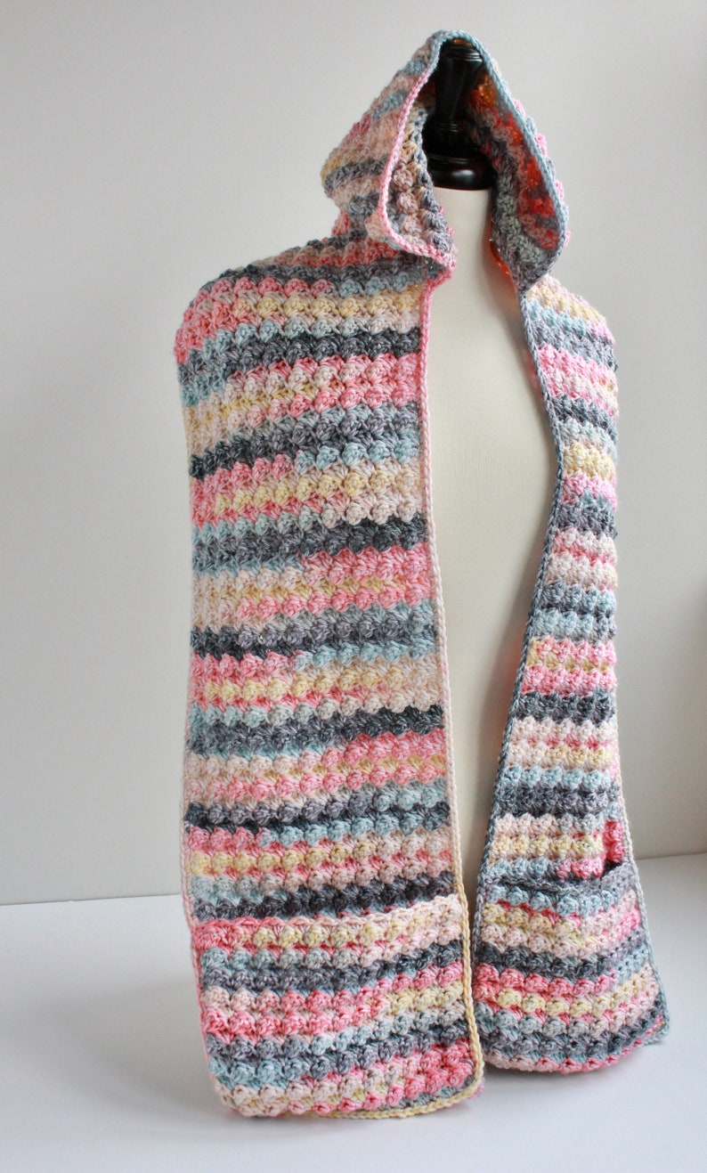 Crochet Pocket Scarf With Hood Pattern PDF Instant Download - Etsy