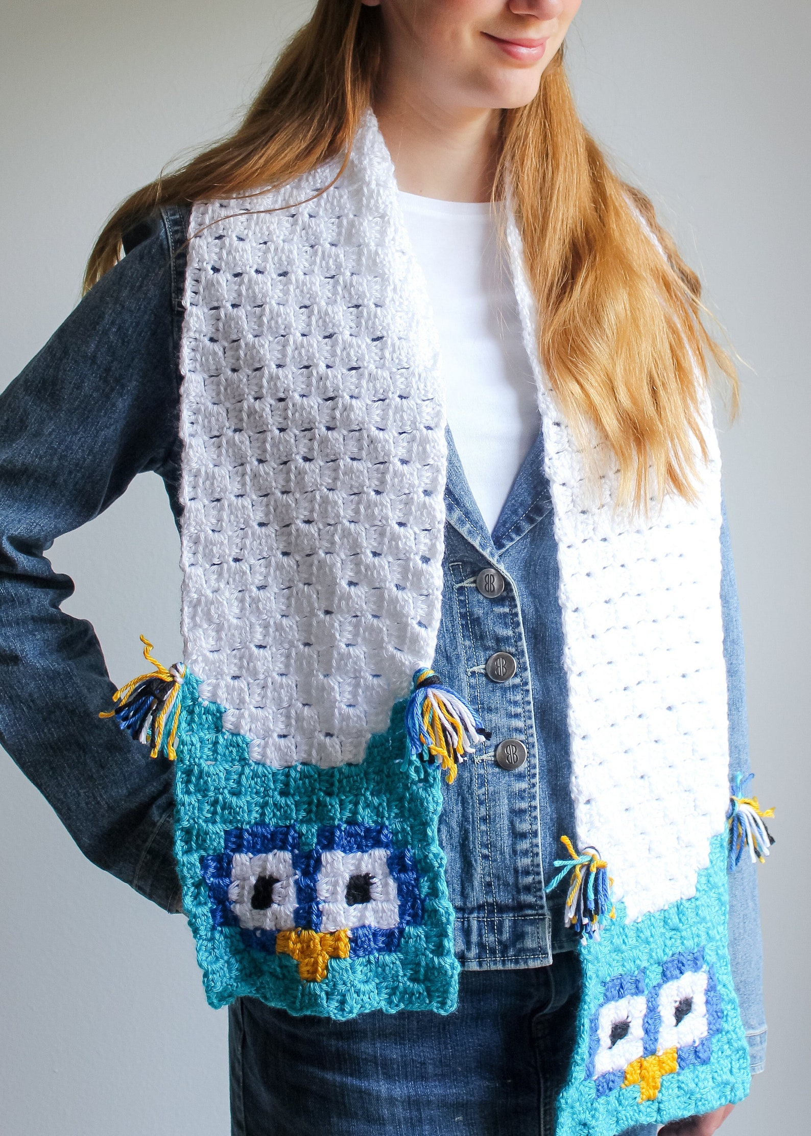 Crochet Scarf Owl Scarf Pattern, Fun Beginner Friendly Owl C2C Corner ...