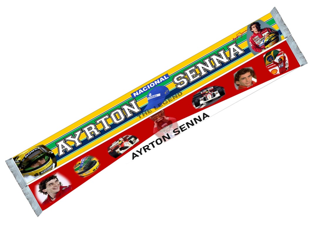 Scarf Ayrton Senna Brazil the Legend Formula 1 Racing Pilot 2 Sides ...