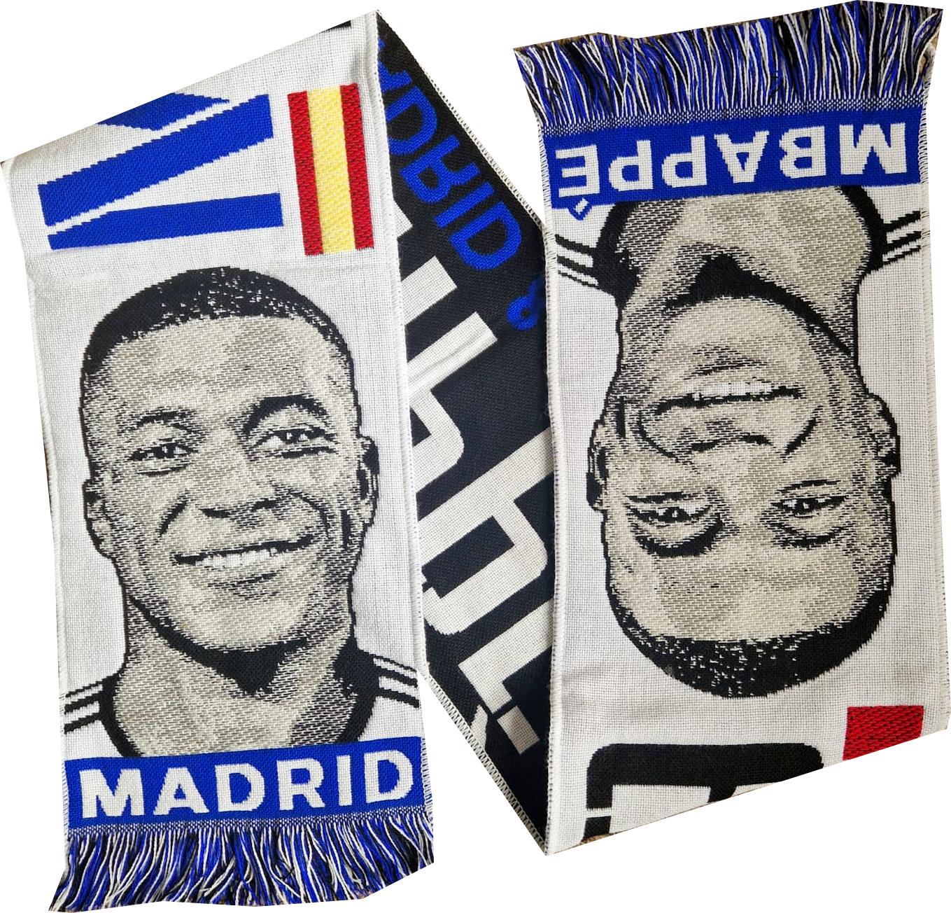 Scarf Kylian Mbappe Madrid Calcio Sciarpa Scarves Gift Sa 100% ACRYLIC ...