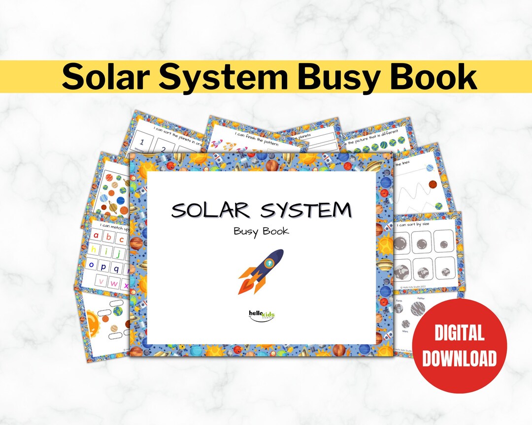Solar System Printable Busy Book - Educational Mini Learning Folder for ...