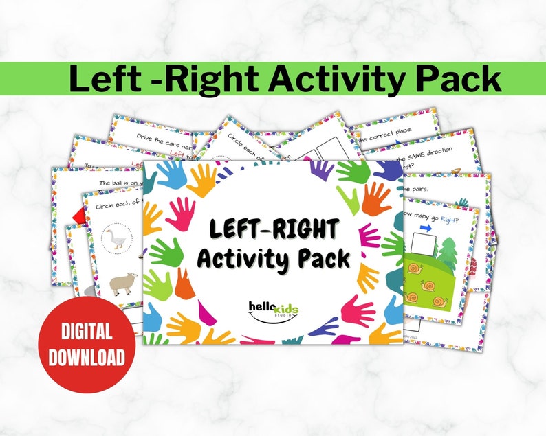 Left Right Activity Pack for Preschoolers: Digital Download, Homeschool ...