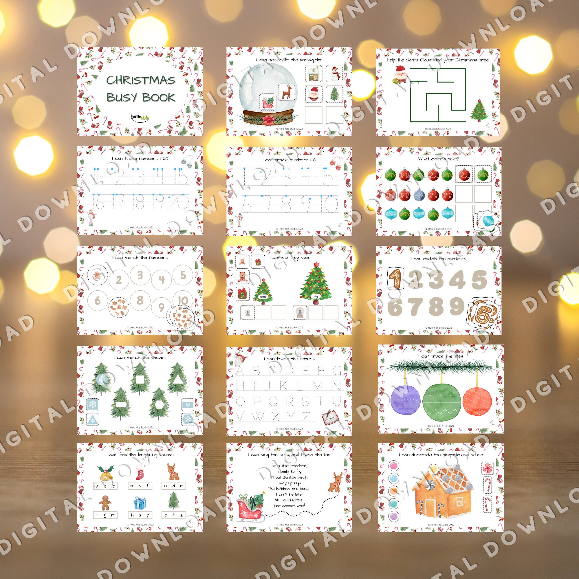 Christmas Busy Book, Toddler Busy Book Printable, Quiet Book Pdf ...