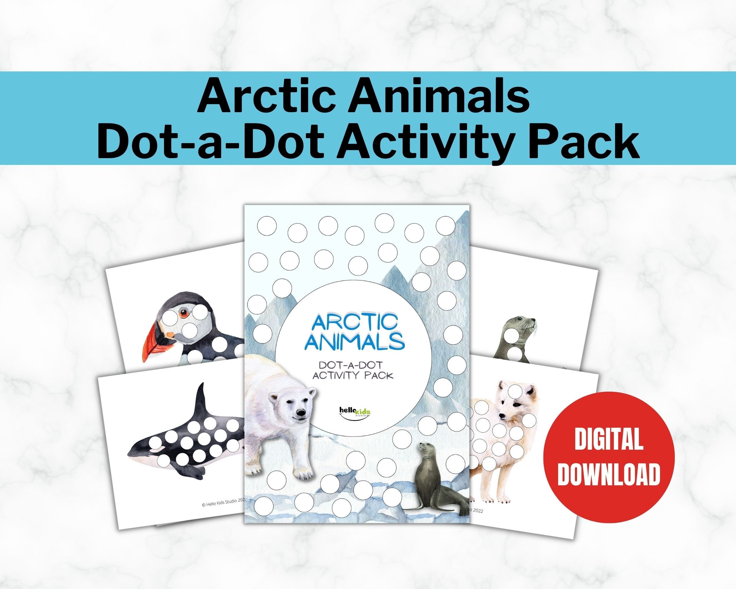 Arctic Animal Dot-a-dot Printables for Toddlers and Preschoolers ...