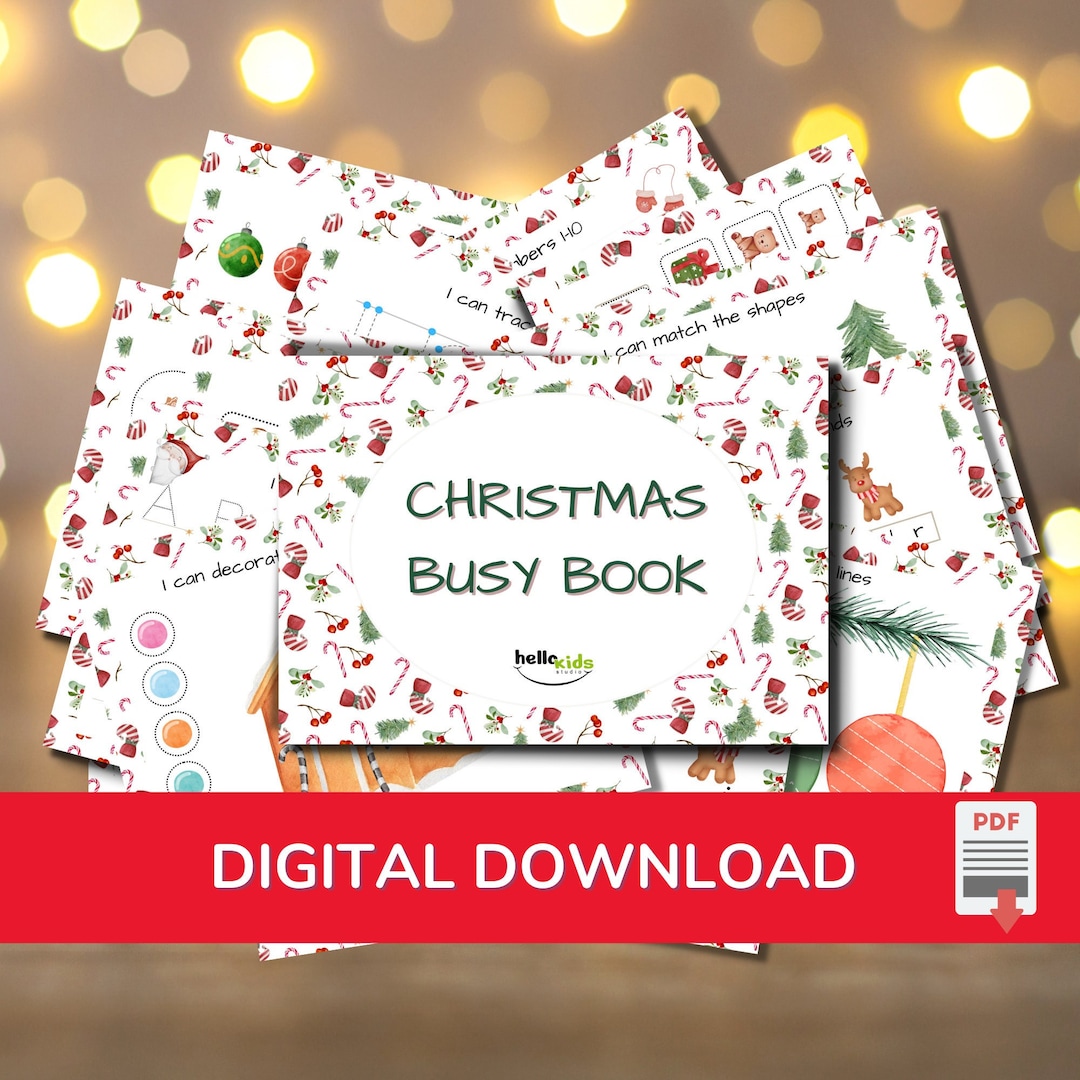 Christmas Busy Book, Toddler Busy Book Printable, Quiet Book Pdf ...