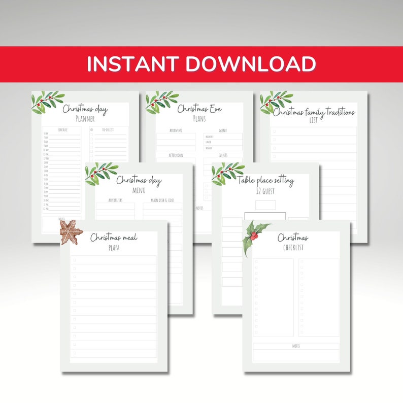 Christmas Planner Printable Digital Christmas Binder Planner - Etsy