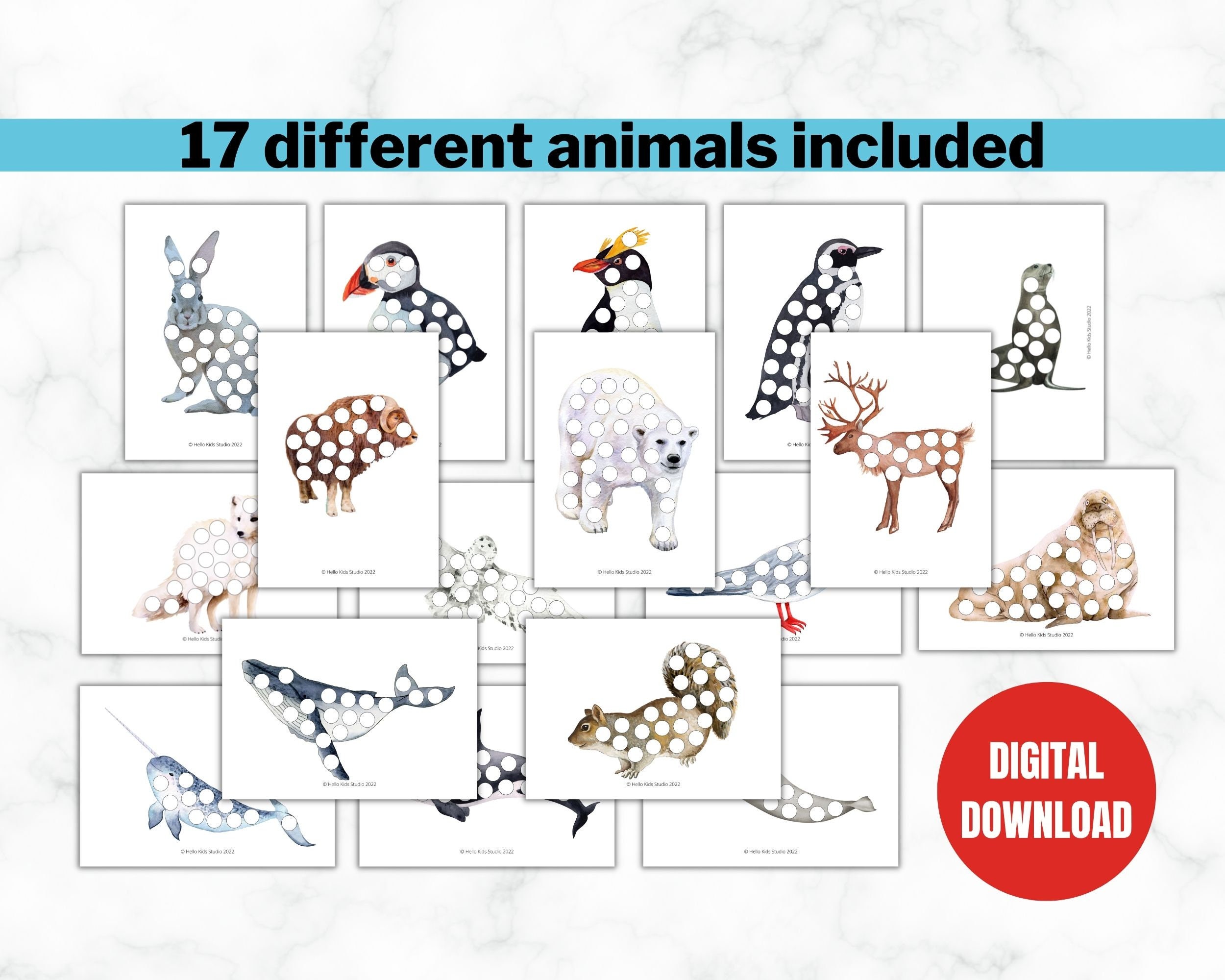 Arctic Animal Dot-a-dot Printables for Toddlers and Preschoolers ...