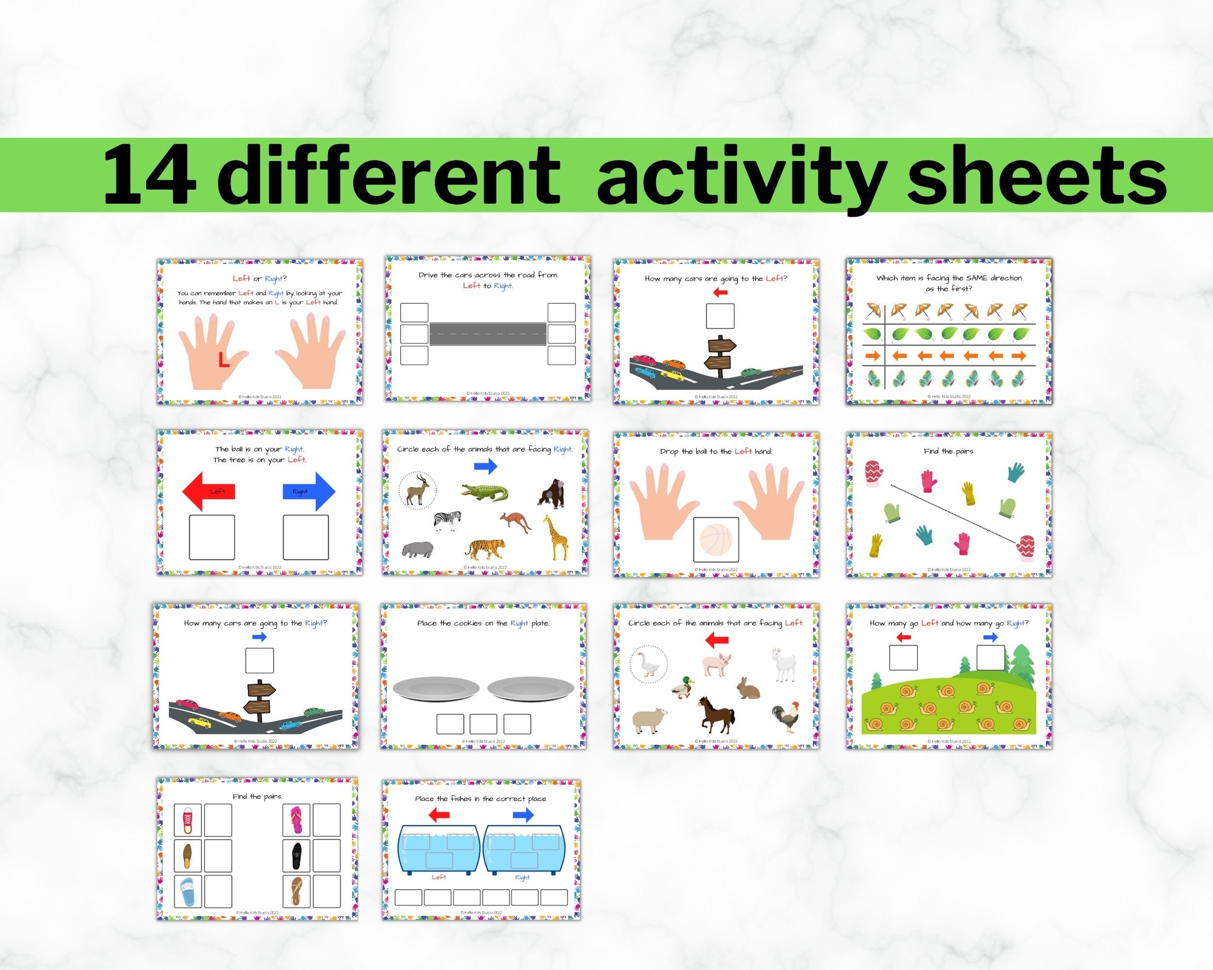 Left Right Activity Pack for Preschoolers: Digital Download, Homeschool ...