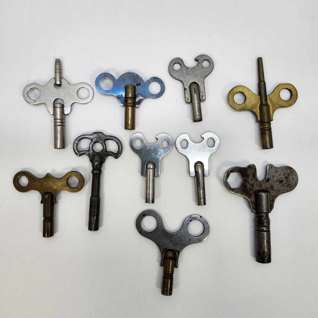 Lot of 10 Vintage Clock Winding Keys Hollow 1 E. Ingram & Co. Bristol ...