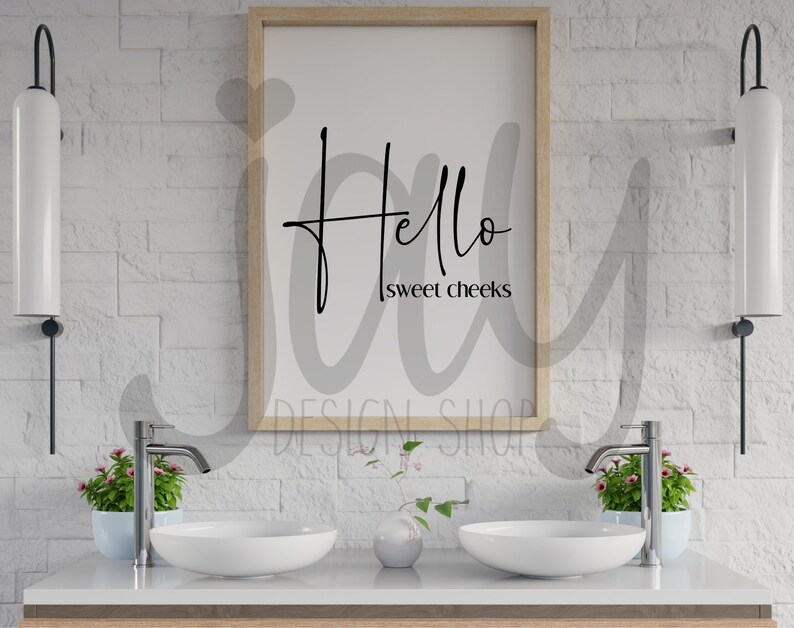 Hello Sweet Cheeks Bathroom SVG - Bathroom Sign Cut Files - Bathroom ...