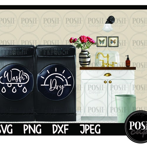 Wash and Dry SVG Set Washer and Dryer SVG Wash SVG Dry Svg - Etsy