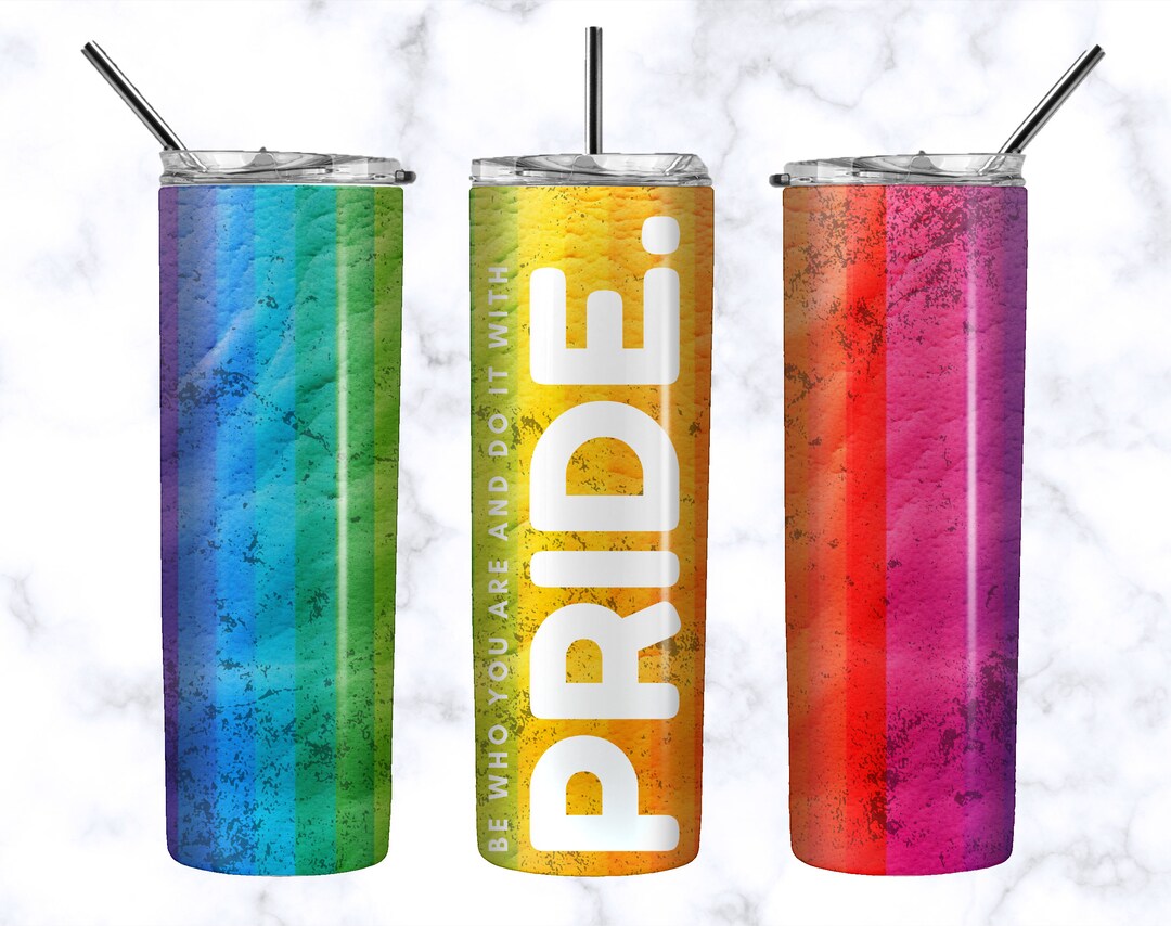 Pride Tumbler Wrap PNG - LGBTQ Rainbow Sublimation Design - Be Who You ...