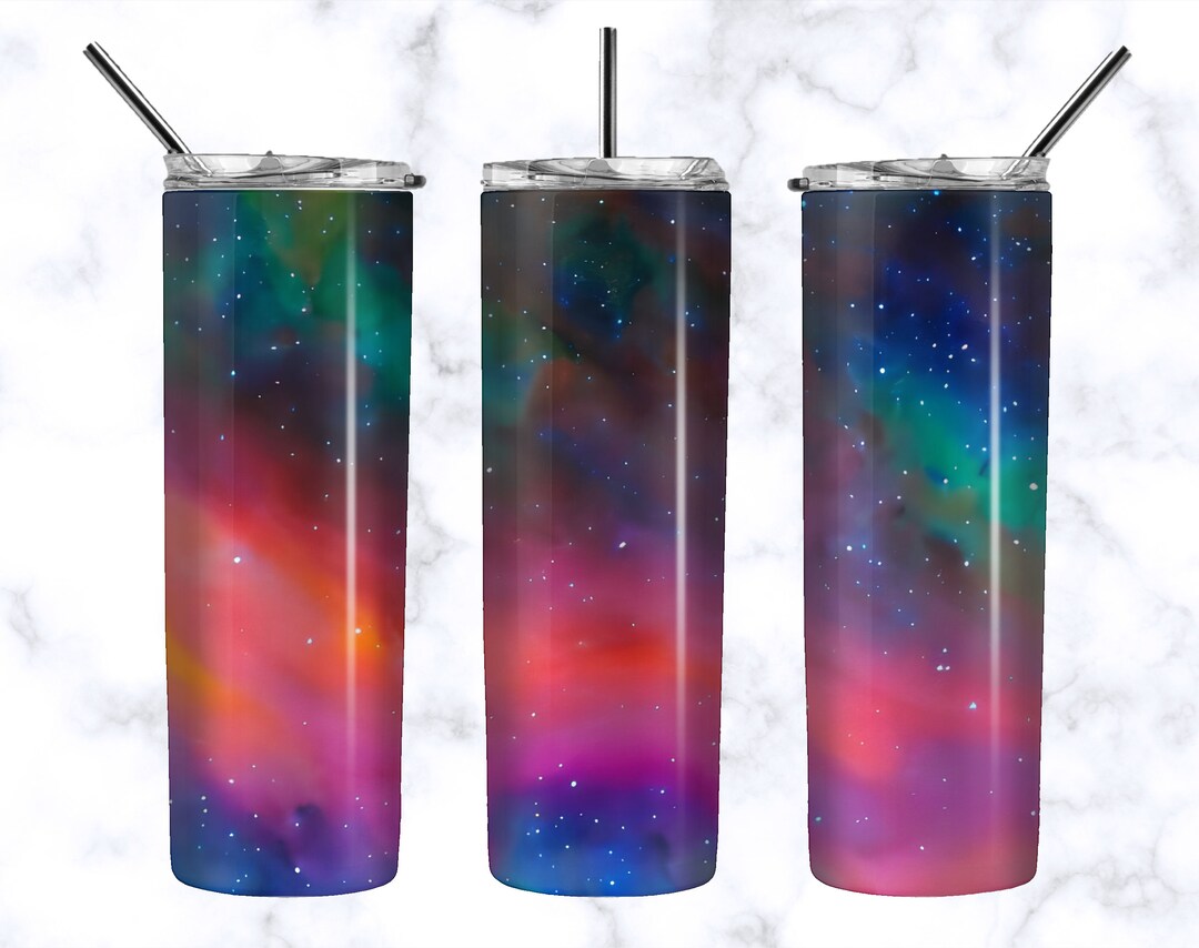 Nebula Tumbler Wrap, Rainbow Color Nebula Sublimation Design, Starry ...