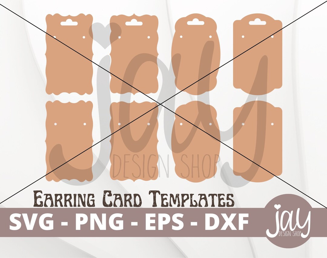 Earring Card Template SVG - Earring Card Holder Cut File - Small ...