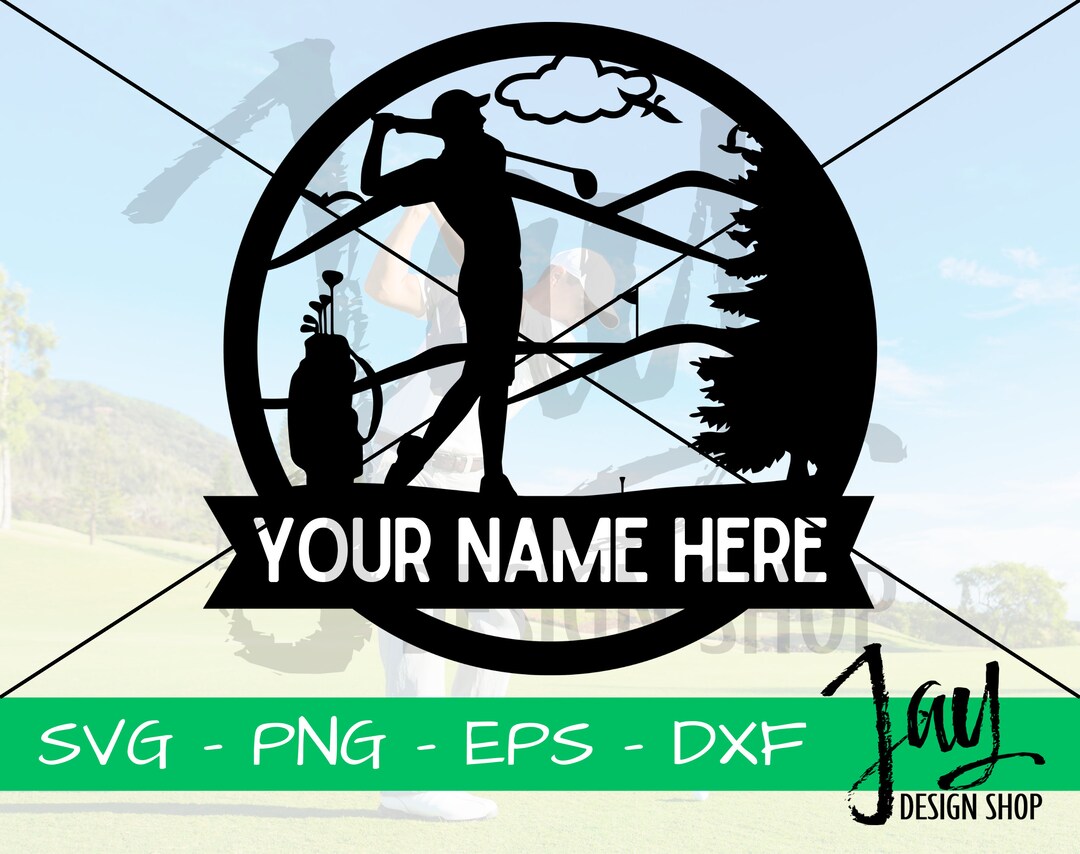 Golf Monogram SVG - Laser Cut File - Outdoor Golfer Monogram DXF ...