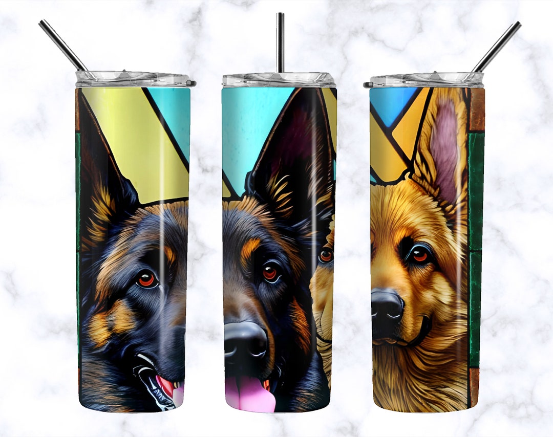 Stained Glass German Shepherd Tumbler Design, for the Shepherd Lovers ...