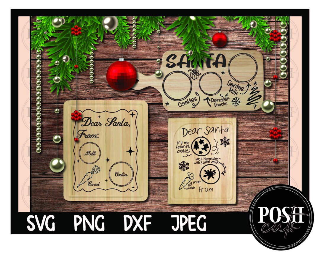 Christmas SVG - Santa Cookie Plate Designs - Cookie Downloads - Santa ...